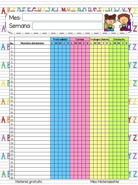 Pin De Maestra Anita 🍎 En Documentación Escolar Lista De Alumnos