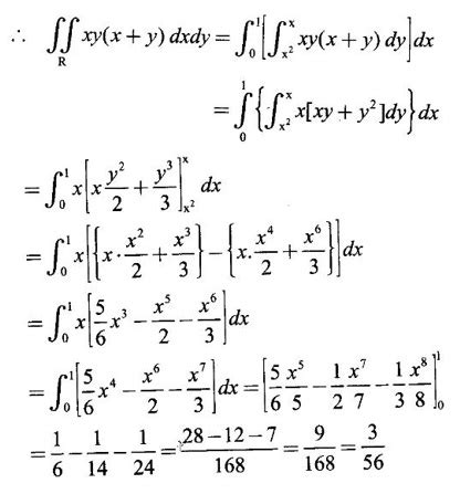Double Integration Worked Examples Exercise With Answers