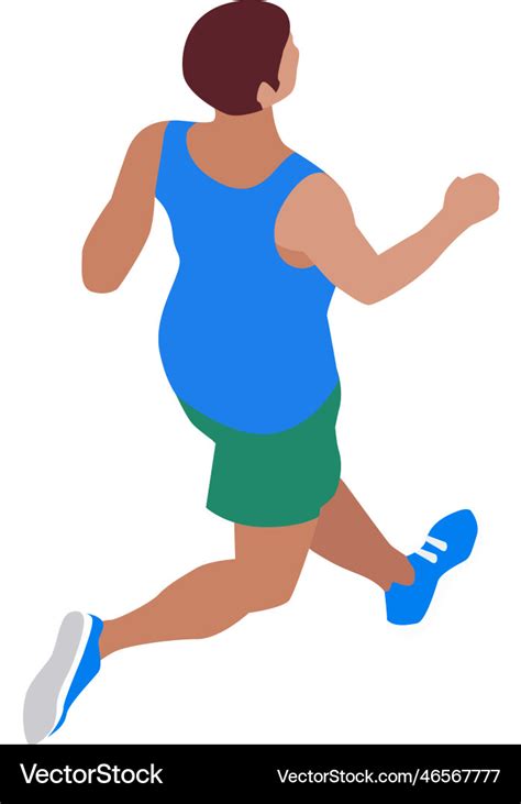 Isometric Jogging Man Royalty Free Vector Image