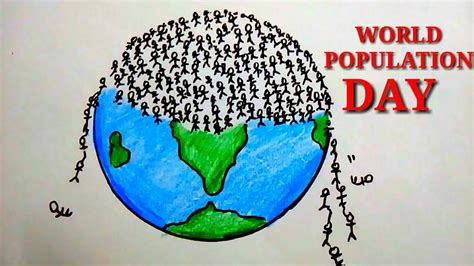 How To Draw World Population Day Drawing 2019 Save Earth Easy