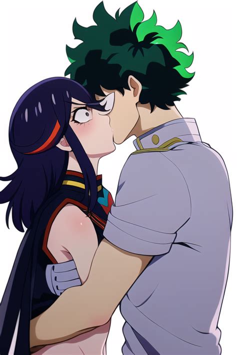 Deku Kiss Ryuko Crossover Couple 3 By Hidekirider07 On Deviantart