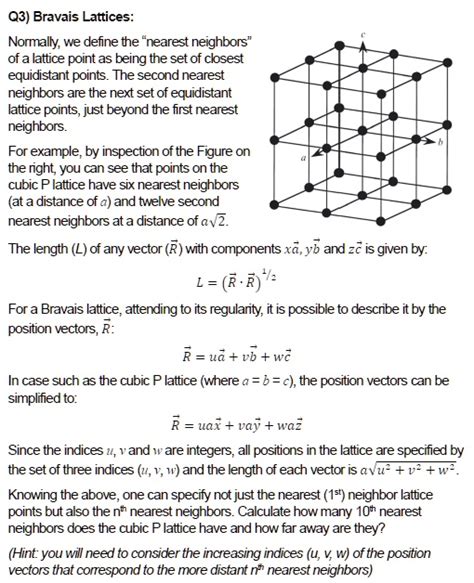 Solved 03 Bravais Lattices Normally We Define The Nearest Neighbors Of A Lattice Point As