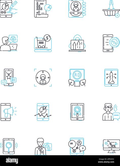 Online Media Linear Icons Set Digital Web Streaming Viral Social Interactive Multimedia