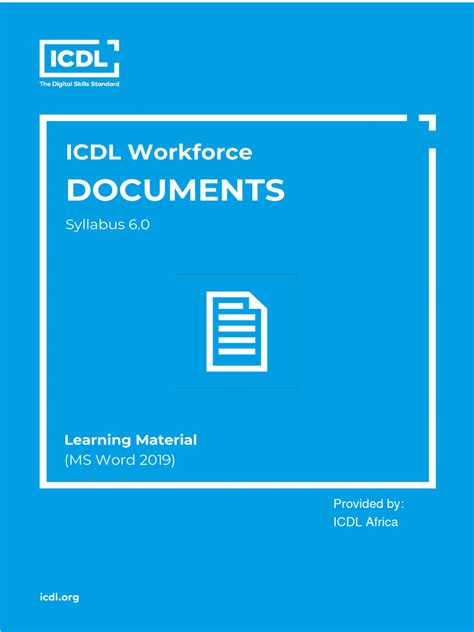 Icdl Documents 2019 6 0 Icdl Africa Pdf Microsoft Word Computer File