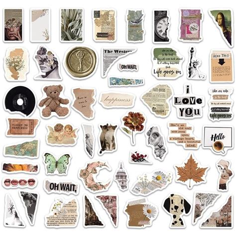 102050pcs Vintage Stickers Retro Vsco Graffiti Aesthetic Ins Vinyl