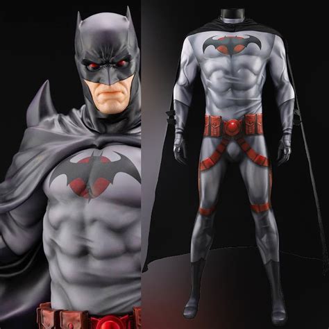 Dc Comics Flashpoint Batman Thomas Wayne Costume Bodysuit Cape Set