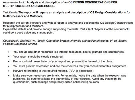 Solved Assessment Topic Analysis And Description Of An Os