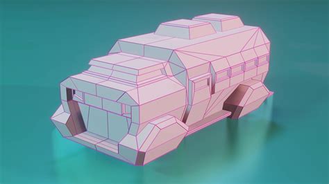 3d Model Low Poly Stylized Sci Fi Police Swat Hover Car Vr Ar Low