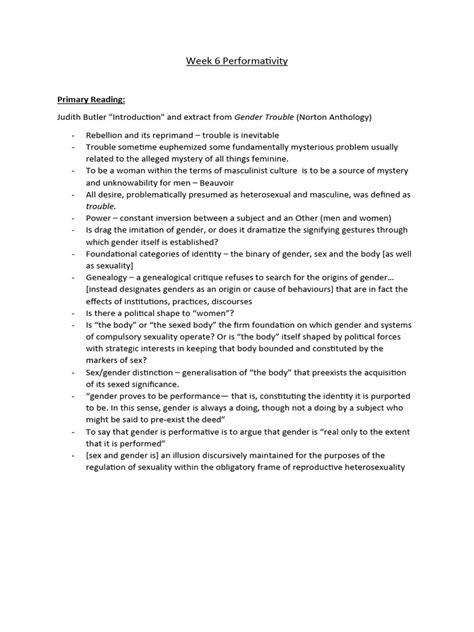 Theory For English Literature Gender And Performativity Pdf