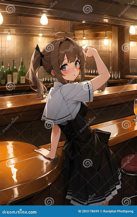 The Messy Anime Bar Girl Stock Illustration Illustration Of Vibrant