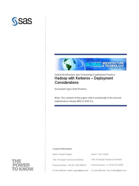 Sas Hadoop Kerberos Pdf Apache Hadoop Active Directory