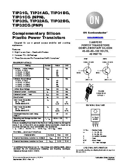 Tip31c Pdf Datasheet All Transistors Datasheet Power
