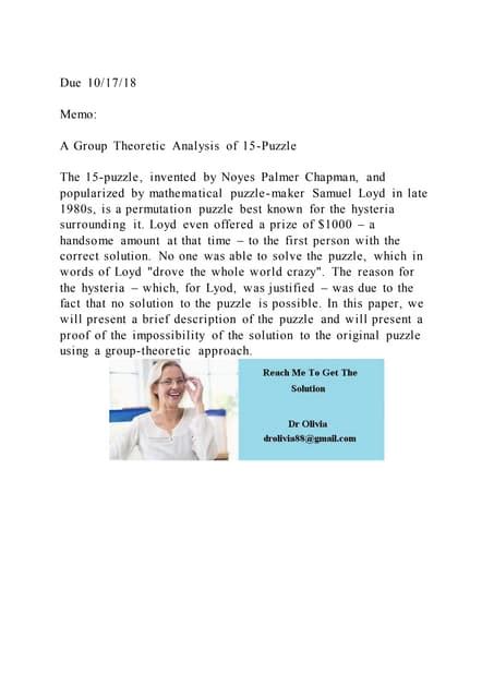 due 101718memo a group theoretic analysis of 15 puzzle docx