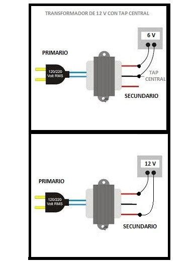 Transformador 12 V 500 Ma Con Tap Central Entrada 110 V