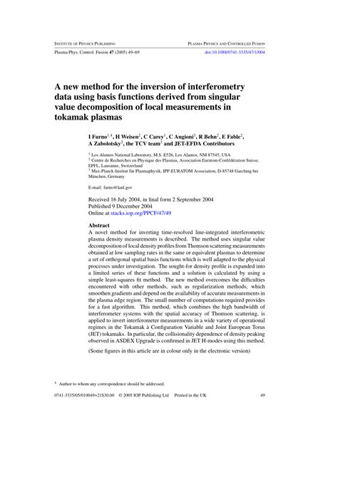 Pdf A New Method For The Inversion Of Interferometry Data Using Basis Functions Derived From