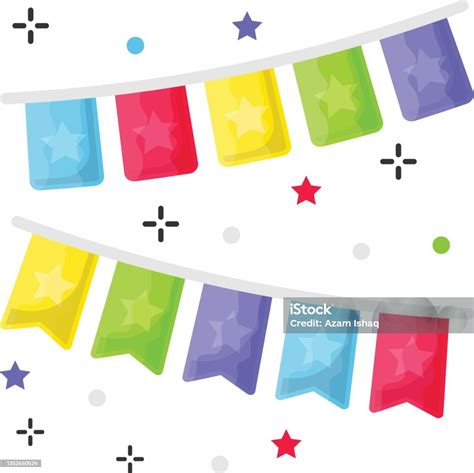 문자열 개념 벡터 색상 아이콘 디자인 파티 축하 기호 겨울 휴가 시즌 기호 새해 및 크리스마스 스톡 일러스트와 번팅 배너 플래그 기에 대한 스톡 벡터 아트 및 기타 이미지