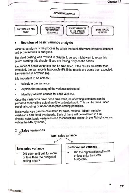 Extra Note Variance Analysis Management Accounting Studocu