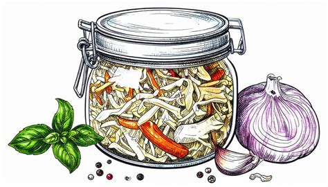 Fermented Sauerkraut In Glass Jar With Vegetables Herbs And Spices