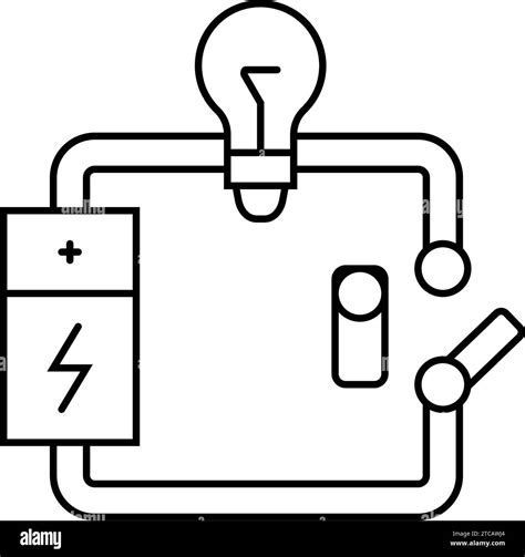 Electric Circuit Electrical Engineer Line Icon Vector Illustration