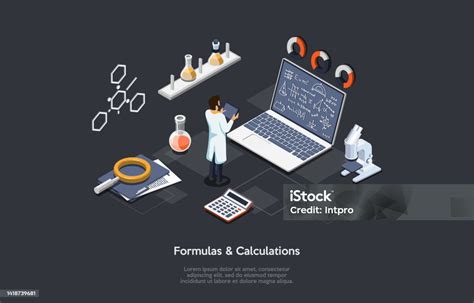 과학 연구의 개념 Dna를 연구하거나 실험을하거나 공식과 계산으로 새로운 의약품을 출력하는 과학자 남자 아이소메트릭 카툰 3d