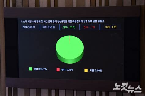 野 주도 채상병 특검법 국회 통과與 안철수 찬성표 노컷뉴스