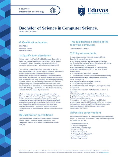 Bachelor Of Science Computer Science Pdf Computer Science