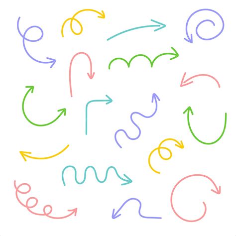 Setas Bonitas Com Cores Do Arco íris Coleção De Setas Coloridas