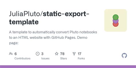 Github Juliapluto Static Export Template A Template To Automatically Convert Pluto Notebooks