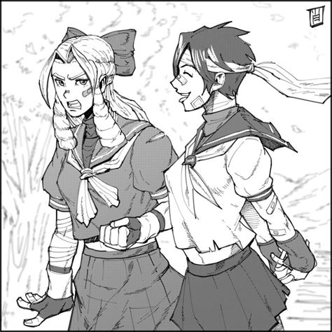 Cody Chun Li Street Fighter Games Karin Kanzuki Kasugano Sakura Game Art