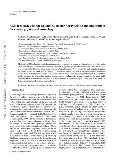 Pdf Agn Feedback With The Square Kilometer Array Ska And