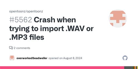 Crash When Trying To Import Wav Or Mp3 Files · Issue 5562