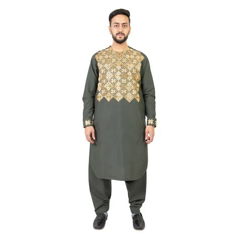 Ethnic Afghan Kuchi Handmade Tribal Traditional Embroidered Men Afghani