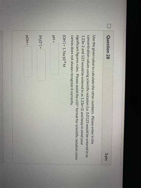 Solved Question Pts Use The Given Value To Calculate Chegg