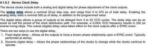 LMK Analog Delay Configuration Clock Timing Forum Clock