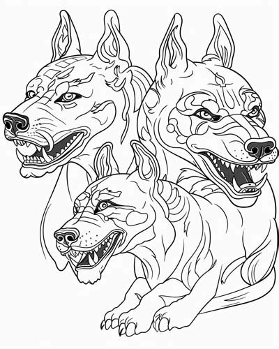 Cerberus Coloring Pages