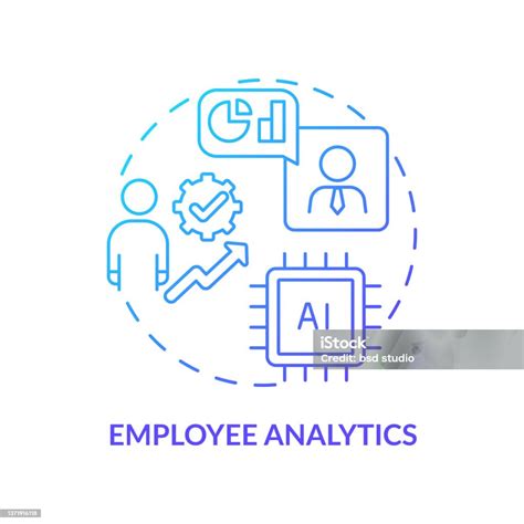 Employee Analytics Blue Gradient Concept Icon Stock Illustration Download Image Now