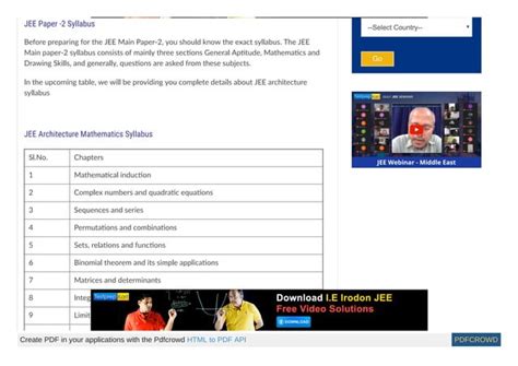 Jee Architecture Syllabus Testprepkart Ppt