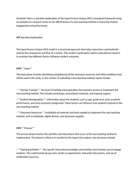 Ipo Conceptual Framework Pdf Teaching Method Educational Assessment