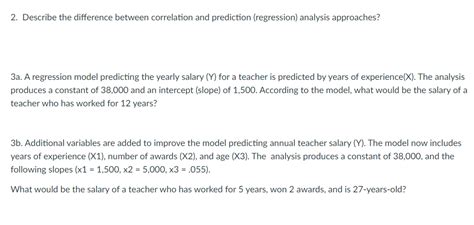 Solved 2 Describe The Difference Between Correlation And