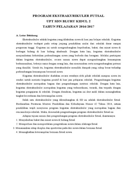 Program Ekstrakurikuler Futsal Pdf