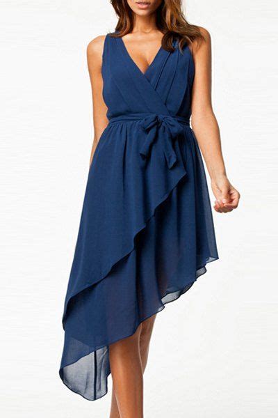Off Sexy Plunging Neckline Sleeveless High Low Dress For Women Rosegal