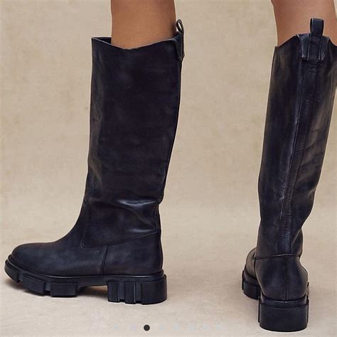 Free People Brooks Tall Boots Black Size 6 Ukeu Depop