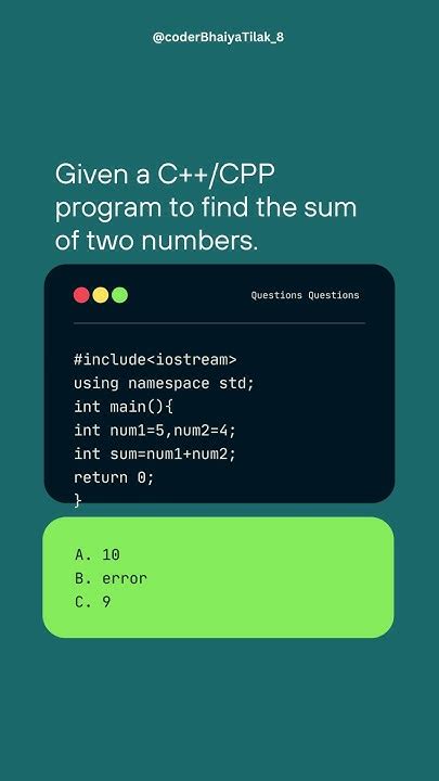 C Program To Add Two Numbers Shorts Coding Youtube