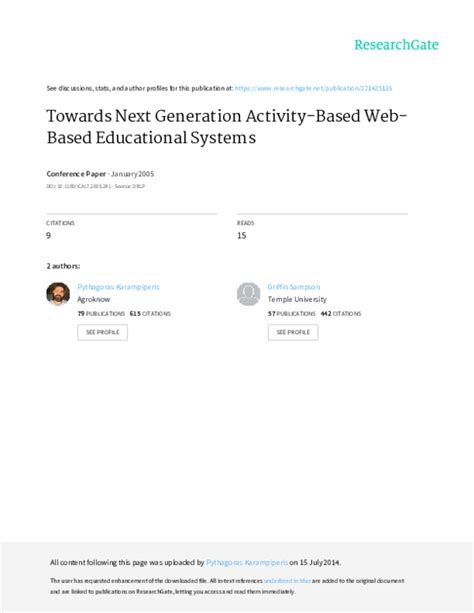 Pdf Towards Next Generation Activity Based Web Based Educational Systems