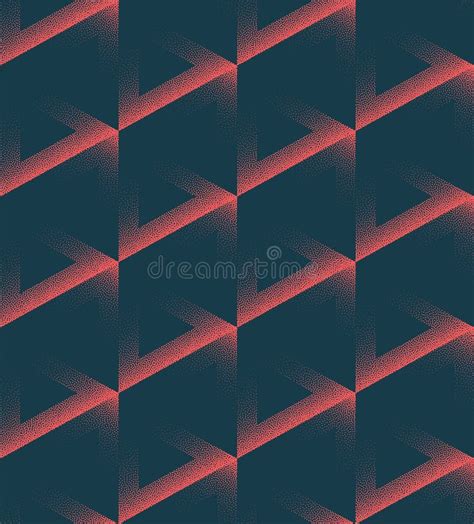 Triangular Grid Structure Seamless Pattern Trendy Vector Red Abstract Background Stock Vector