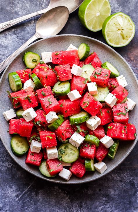 Watermelon Cucumber Salad With Feta