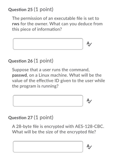 Solved Question 25 1 Point The Permission Of An Executable