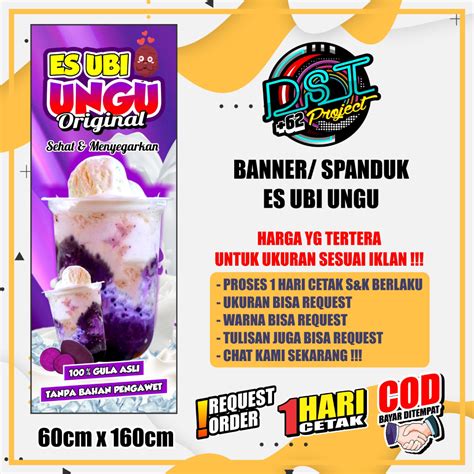 Jual Banner Spanduk Es Ubi Ungu 60cm X 160cm Shopee Indonesia