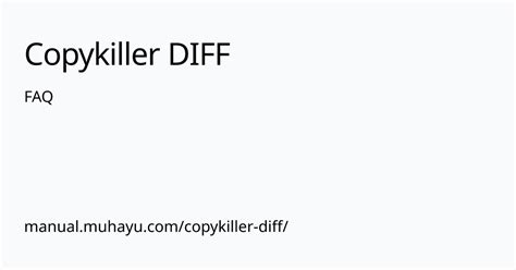 Faq Copykiller Diff