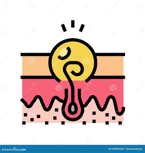 Infection From Ingrown Hair Color Icon Vector Illustration Stock Vector